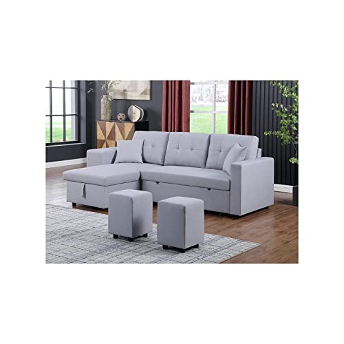 Lilola Home Dennis Sectional, Light Gray