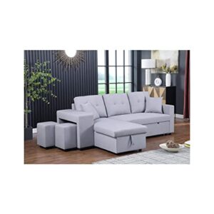 Lilola Home Dennis Sectional, Light Gray