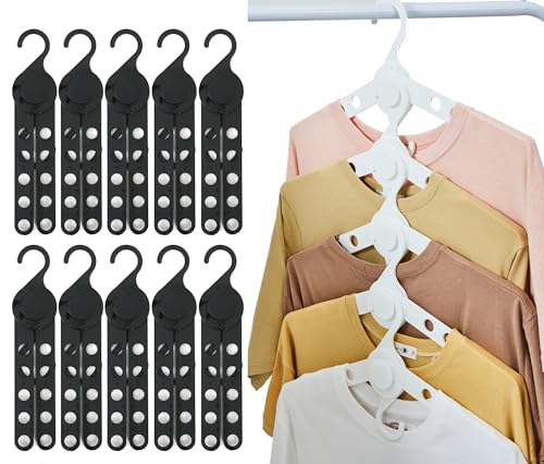 Closet Organizer Foldable Clothe Hangers - Bigtime Closet Space Saver - Holds 20lbs Durable & Portable - Use at Home, Dorm, and Office (Black 10 Pack)