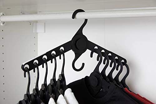 Closet Organizer Foldable Clothe Hangers - Bigtime Closet Space Saver - Holds 20lbs Durable & Portable - Use at Home, Dorm, and Office (Black 10 Pack)