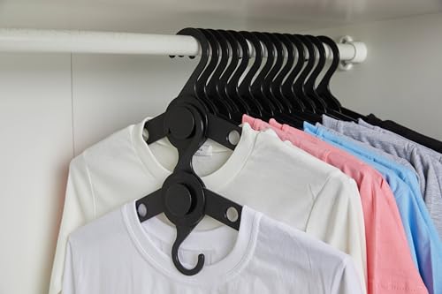 Closet Organizer Foldable Clothe Hangers - Bigtime Closet Space Saver - Holds 20lbs Durable & Portable - Use at Home, Dorm, and Office (Black 10 Pack)