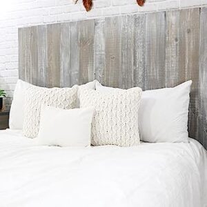 Barn Walls Graywash Headboard, Farmhouse Design, Wood Headboard Wash Finish, Floating Panels, Wall Mount, Adjustable Height, Easy Assembly, King Size