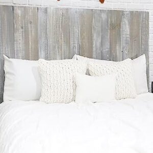 Barn Walls Graywash Headboard, Farmhouse Design, Wood Headboard Wash Finish, Floating Panels, Wall Mount, Adjustable Height, Easy Assembly, King Size