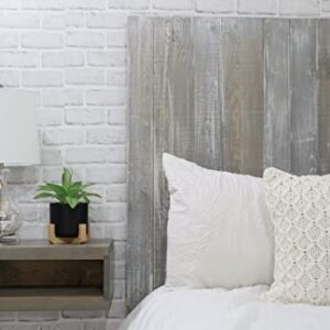 Barn Walls Graywash Headboard Handcrafted, Colorwash Solid Wood Headboard, Leans and Sticks on Wall, Smooth Finish, Anti-Shake Rattle Free, Queen Size