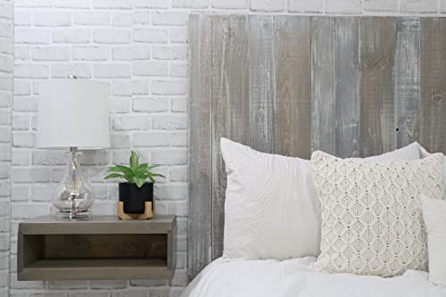 Barn Walls Graywash Headboard Handcrafted, Colorwash Solid Wood Headboard, Leans and Sticks on Wall, Smooth Finish, Anti-Shake Rattle Free, Queen Size