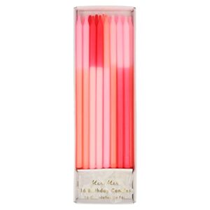 meri meri pink color block candles (pack of 16)