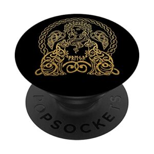 freya goddess freyja viking norse mythology gold celtic knot popsockets swappable popgrip