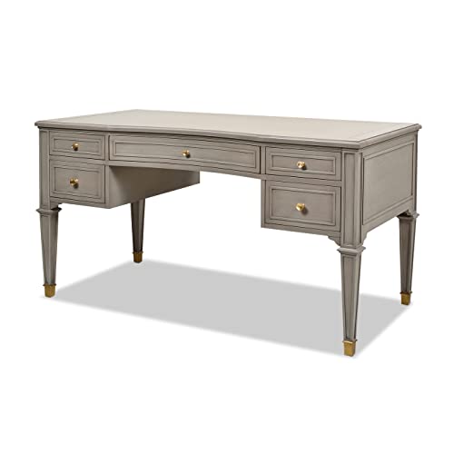 Jennifer Taylor Home JTH Luxe Dauphin Gold Accent 5-Drawer Executive Desk