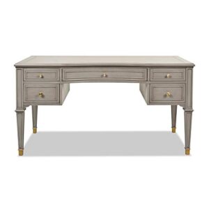 Jennifer Taylor Home JTH Luxe Dauphin Gold Accent 5-Drawer Executive Desk