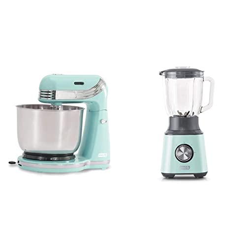 Dash Stand Mixer (Electric Everyday Use): 6 Speed & Quest Countertop Blender 1.5L with Stainless Steel Blades for Coffee Drinks, Deserts, Frozen Cocktails, Purées, Shakes, Soups - Aqua