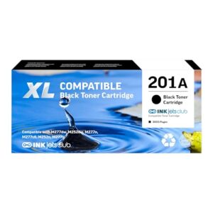 inkjetsclub compatible toner cartridge replacement for hp 201a black laserjet toner cartridge. works with hp laserjet pro m277dw, m252dw, m277n printers.