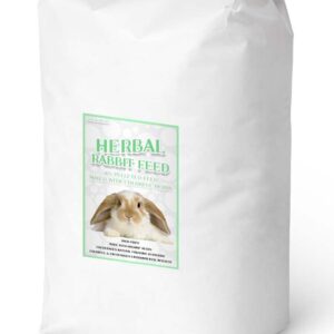 Pampered Chicken Mama Herbal Rabbit Feed 25 LB Bag: Premium Rabbit Food Made with Timothy Hay & Organic Herbs