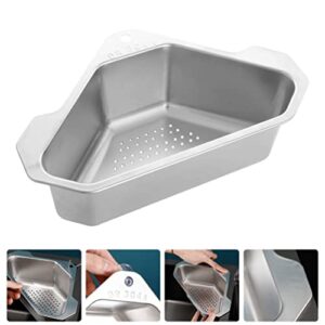 DOITOOL Stainless Steel Corner Sink Strainer Punch- Free Kitchen Sink Caddy Hanging Drain Rack Sponge Holder for Scrubbers Soap Bar Bathroom