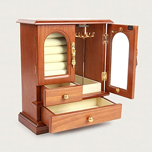 ZZYINH AN207 Multi-Layer Big Wooden Jewelry Box Jewelry Display Casket Earrings Ring Boxes Jewelry Organizer Gift Box Jewellery Organizer Small Jewelry