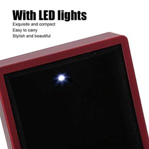 ZZYINH AN207 High Ring Box Square Ring Jewelry Earring Coin Box with LED Light for Wedding Engagement New Small Jewelry