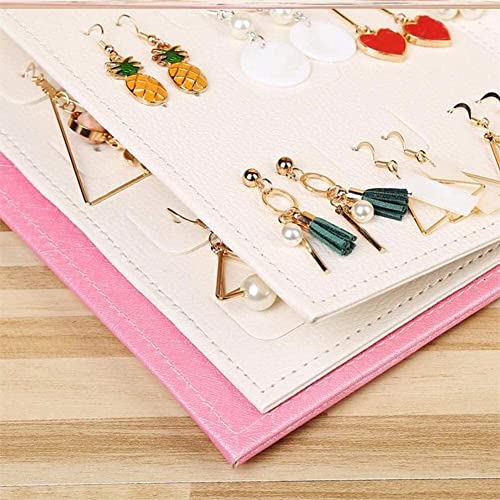 ZZYINH AN207 Portable Leather Earrings Studs Display Rack Book Style Earring Jewelry Display Stand Holder Storage Box Small Jewelry (Color : Pink)