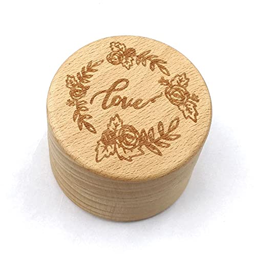 ZZYINH AN207 Personalized Engraving Rustic Wedding Wooden Ring Box Jewelry Trinket Storage Container Holder Custom Love Rings Bearer Small Jewelry