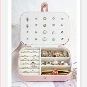 ZZYINH AN207 Jewlery Box Portable Jewelry Case Multi-Function Large Capacity Jewelry Storage Ear Stud Earrings Ornament Jewlery Box Small Jewelry (Color : Pink)