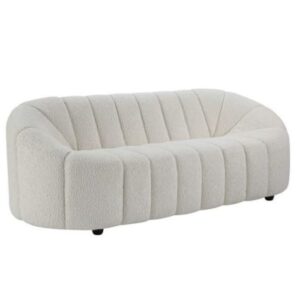 acme osmash wooden frame sofa in white teddy sherpa