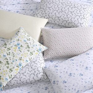 Laura Ashley Home - King Sheets, Soft Sateen Cotton Bedding Set - Sleek, Smooth, & Breathable Home Decor, Garden Muse Blue