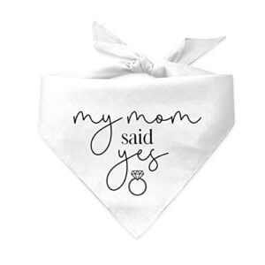 my mom said yes dog bandana (white xs 651)