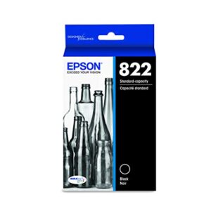 Epson 822 Standard Capacity, Cyan, Magenta, Yellow Jaune & T822 DURABrite Ultra Ink Standard Capacity Black Cartridge (T822120-S) for Select Workforce Pro Printers