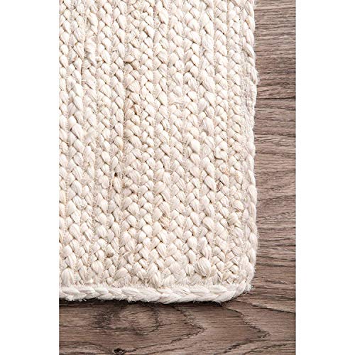 Agro Richer Handwoven Farmhouse Rugs for Living Agro richer Jute Area Rug Natural Hand Braided Rectangle Rugs for Bedroom, Kitchen, Living Room (8x10 Square Feet, Off White)