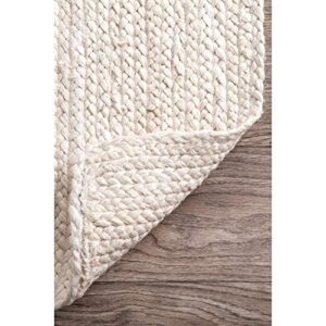 Agro Richer Handwoven Farmhouse Rugs for Living Agro richer Jute Area Rug Natural Hand Braided Rectangle Rugs for Bedroom, Kitchen, Living Room (8x10 Square Feet, Off White)