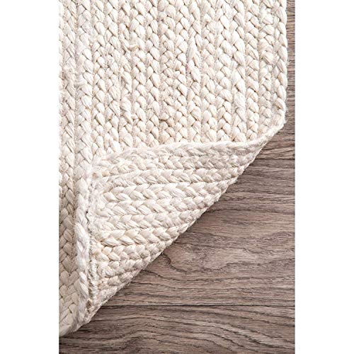 Agro Richer Handwoven Farmhouse Rugs for Living Agro richer Jute Area Rug Natural Hand Braided Rectangle Rugs for Bedroom, Kitchen, Living Room (8x10 Square Feet, Off White)