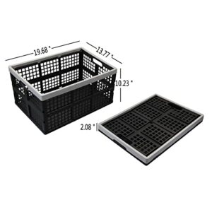 Anbers 42 L Plastic Collapsible Crates, Folding Storage Bins, 4 Packs