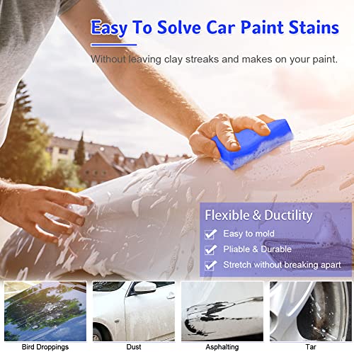 Car Clay Bar for Car Detailing 6 Pack 600g, Auto Detailing Clay Bar Cleaner, Grade Cleaner Kit for Coating Polisher Car Wash Kit Cleaning RV Cars Boats Bus