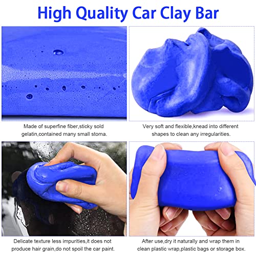 Car Clay Bar for Car Detailing 6 Pack 600g, Auto Detailing Clay Bar Cleaner, Grade Cleaner Kit for Coating Polisher Car Wash Kit Cleaning RV Cars Boats Bus