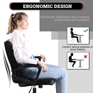 Executive Home Office Chair, Ergonomic Computer Desk Chair Bonded Leather, Adjustable Swivel Rolling Task Chairs Mid Back with Armrests