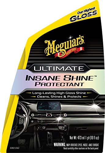 Meguiar's Ultimate Insane Shine Protectant Spray - Non-Greasy, Long-Lasting Shine for Vinyl, Rubber, and Plastic - Protects Against UV Rays and Fading - Easy to Use - 16 Oz