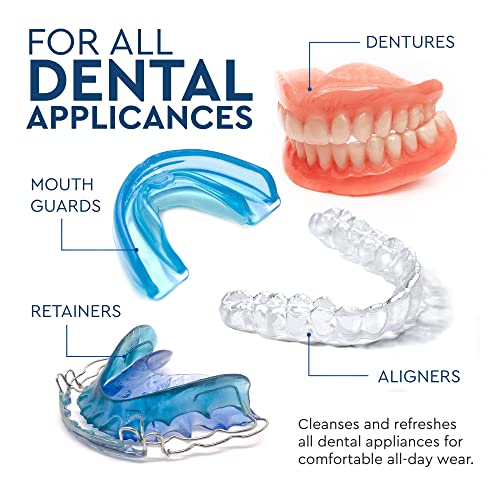 Retainer Cleaner Tablets - Denture Cleaning Tablets - Mouth Guard Cleaner - Plaque Remover, Removable Dental Appliance, Aligner, Wire Retainer - 120 Tabs 4 Month Supply