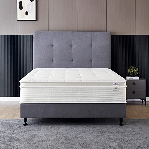 Twin Size Mattress - 12 Inch Cool Memory Foam & Spring Hybrid Mattress with Breathable Cover - Comfort Plush Euro Pillow Top - Rolled in a Box - Oliver & Smith