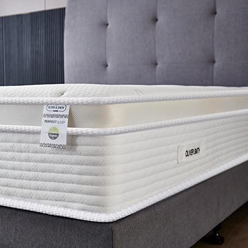 Twin Size Mattress - 12 Inch Cool Memory Foam & Spring Hybrid Mattress with Breathable Cover - Comfort Plush Euro Pillow Top - Rolled in a Box - Oliver & Smith