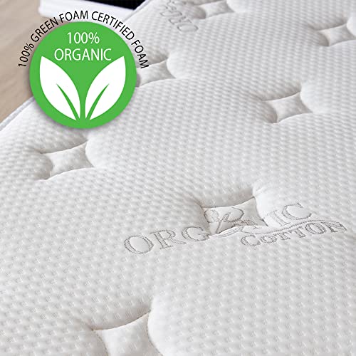 Twin Size Mattress - 12 Inch Cool Memory Foam & Spring Hybrid Mattress with Breathable Cover - Comfort Plush Euro Pillow Top - Rolled in a Box - Oliver & Smith