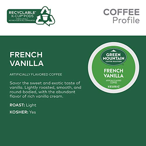 Green Mountain Coffee Roasters French Vanilla Coffee, Keurig Single-Serve K-Cup Pods, Light Roast, 48 Count