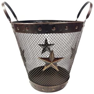 urbalabs rustic lone star metal bathroom trash can office western waste basket country wastebasket office wire garbage can cowboy gun decor bathroom decor cowboy decor for bathroom (large)