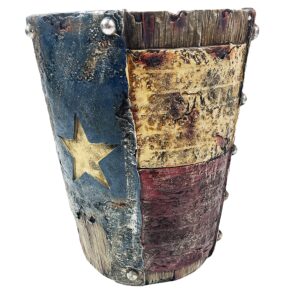 urbalabs rustic texas flag distressed western rustic bathroom trash can office waste basket country decor rustic office garbage can cowboy gun decor bathroom decor man cave western waste