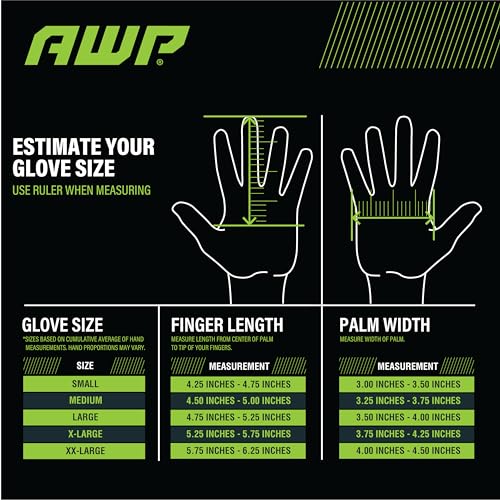 AWP Duck Canvas Utility Work Gloves for Men and Women, Abrasion Resistant, Large,Brown