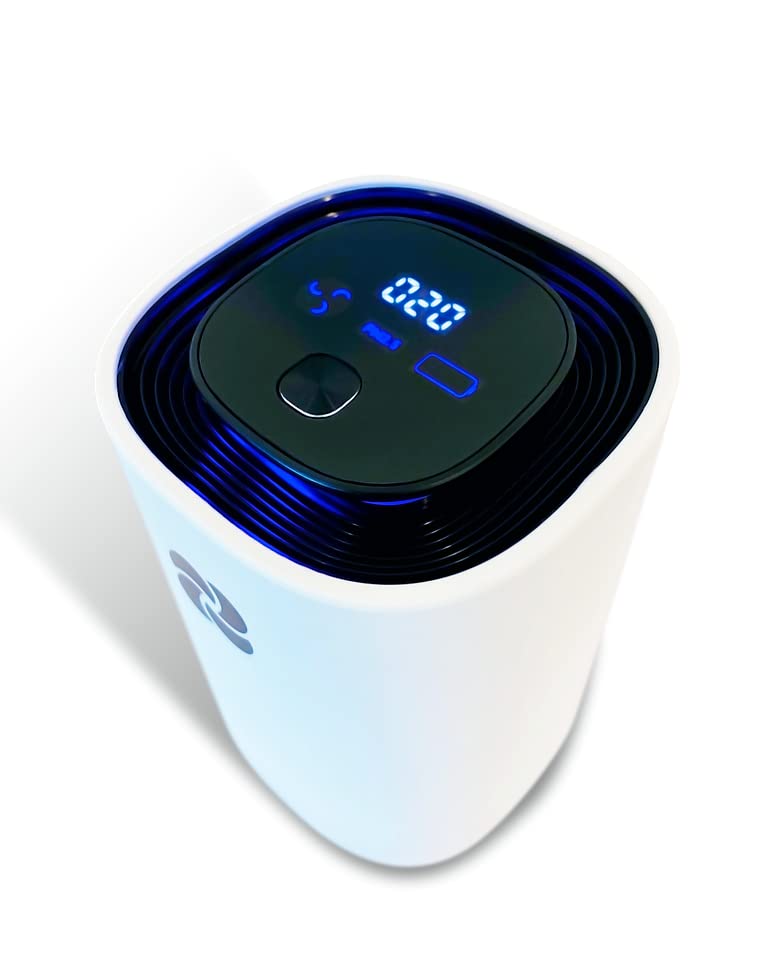 KIKI PURE PRO AIR PURIFIER & IONIZER USB-C & BATTERY POWERED (up to 4 hrs use) Portable, 5.1 inches tall, less than 1 lbs. NO REPLACEMENT FILTERS REQUIRED cup holder attachment accessory included.