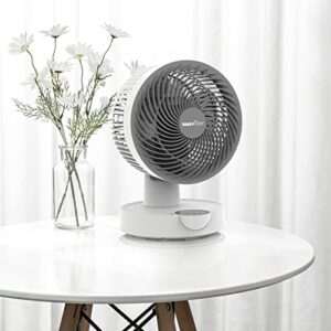 BUSYPIGGY Air Circulation Fan- 8 Inch Desk Fan, Portable Small Fan with 3-Speed Adjustable, Personal Desktop Fan can be Timed, Oscillating Fan with Hook and Remote Control Suitable For Most Scenes