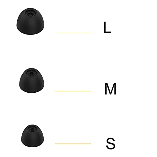 Luckvan Silicone Earbuds Tips for Galaxy Buds 2 Replacement Ear Tips for Samsung Galaxy Buds+/Galaxy Buds PE, 6 Pairs LMS Black