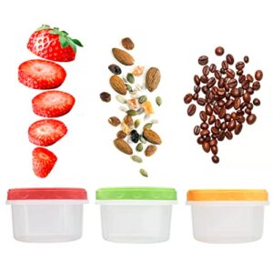 8oz/250ml Small Plastic Containers with screw lid for food kids baby lunch snacks slime cup, Lock in Freshness, Nutrients, & Flavor, Freezer & Dishwasher Friendly (8oz colour 12pcs)