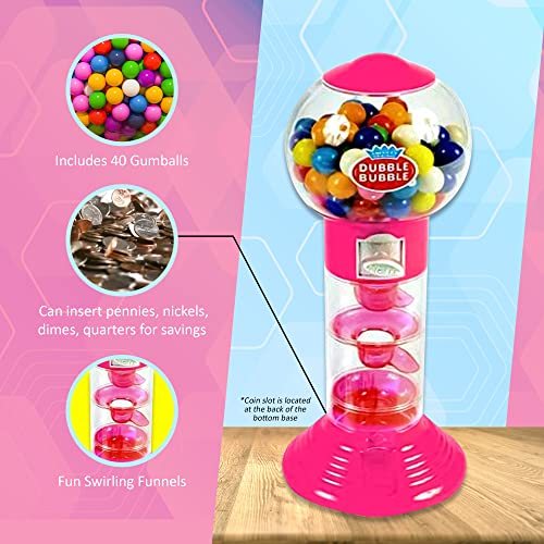 PlayO 10.5" Gumball Machine for Kids, Spiral Style Candy Dispenser for Gifts, Parties or Events - Bubblegum Machine w/Gumb Balls Included