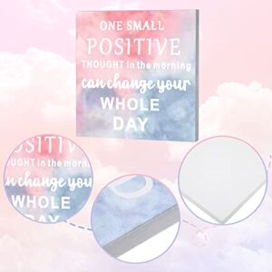 2 Pieces Stay Humble Wooden Be Kind Box Sign Positive Motivational Desk Decor Inspirational Quotes Office Women Desk Cubicle Decor Kitchen Decor for Christmas Gift Bathroom Accessories (Pink Blue)