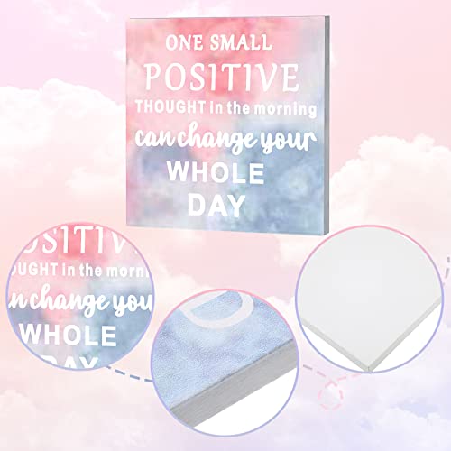 2 Pieces Stay Humble Wooden Be Kind Box Sign Positive Motivational Desk Decor Inspirational Quotes Office Women Desk Cubicle Decor Kitchen Decor for Christmas Gift Bathroom Accessories (Pink Blue)