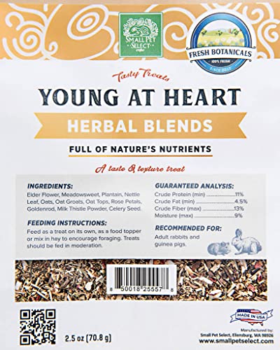 Small Pet Select - Young at Heart Herbal Blend, a Natural Herbal Treat for Rabbits and Guinea Pigs, 2.5oz